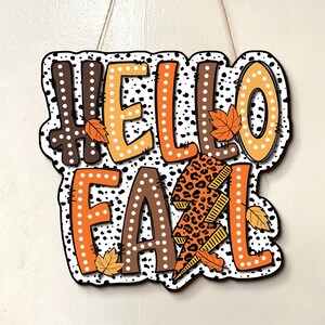 Hello Fall Door Hanger,fall Welcome Sign, Fall Home Decor, Outdoor Fall ...