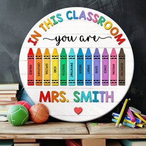 Personalized Teacher Door Hanger, Teacher Gift, SPED Classroom Sign ...