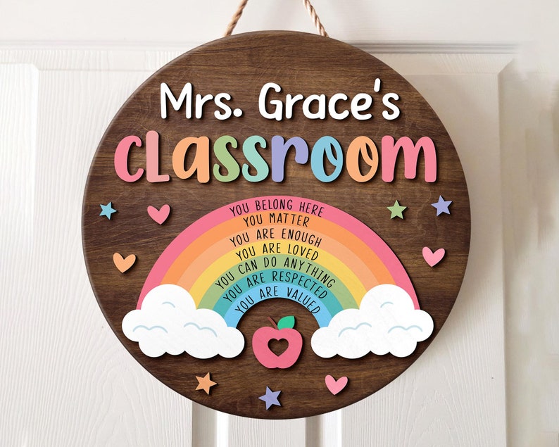 Personalized 3D Teacher Door Sign, Teacher Name Sign, Classroom Welcome ...