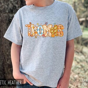 Personalized Kids Fall Shirt, Kids Name Fall Shirt, Cute Fall Shirt ...