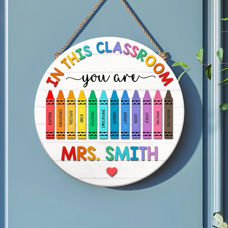 Personalized Teacher Door Hanger, Teacher Gift, SPED Classroom Sign ...
