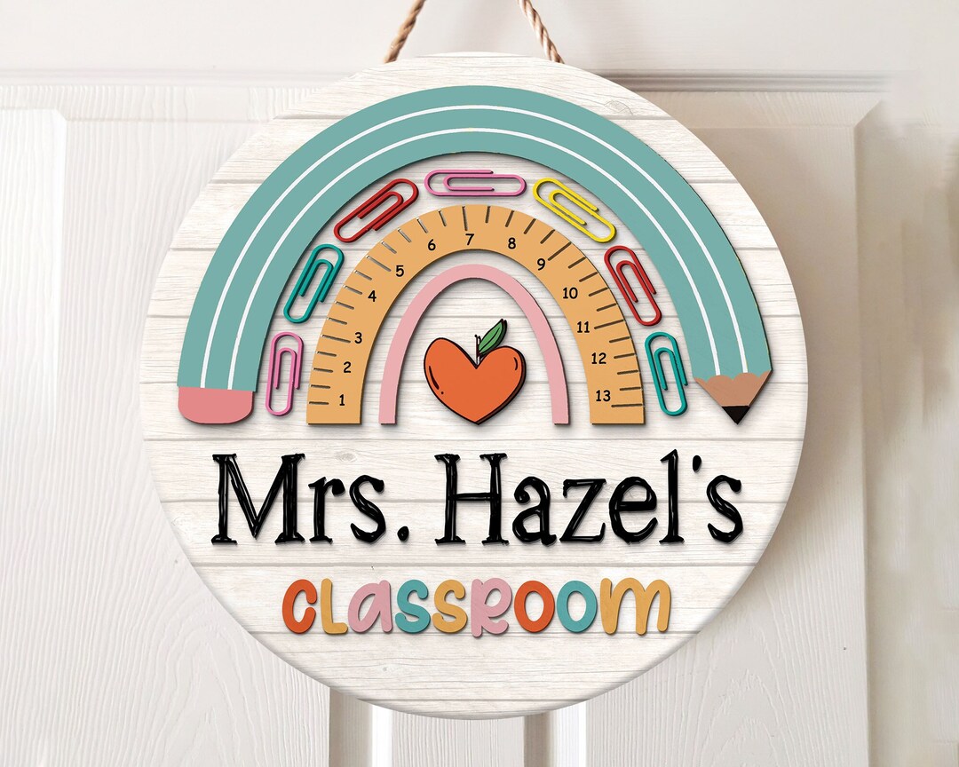 Custom 3D Teacher Door Hanger, Back to School Gifts, Teacher Classroom ...
