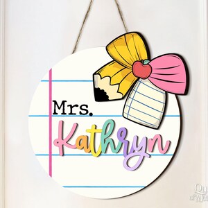 Teacher Door Sign, Personalized 3D Teacher Door Hanger, Classroom ...
