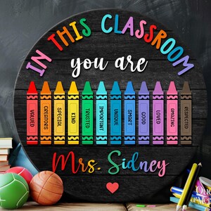 Custom Teacher 3D Door Hanger, in This Classroom You Are, Teacher Door ...