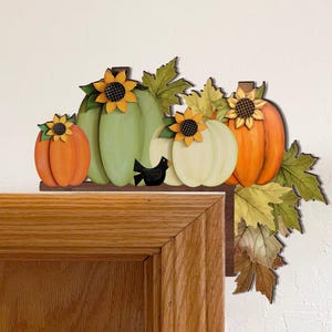 Fall Pumpkins Door Corner Decor, Fall Door Topper, Fall Home Decor ...