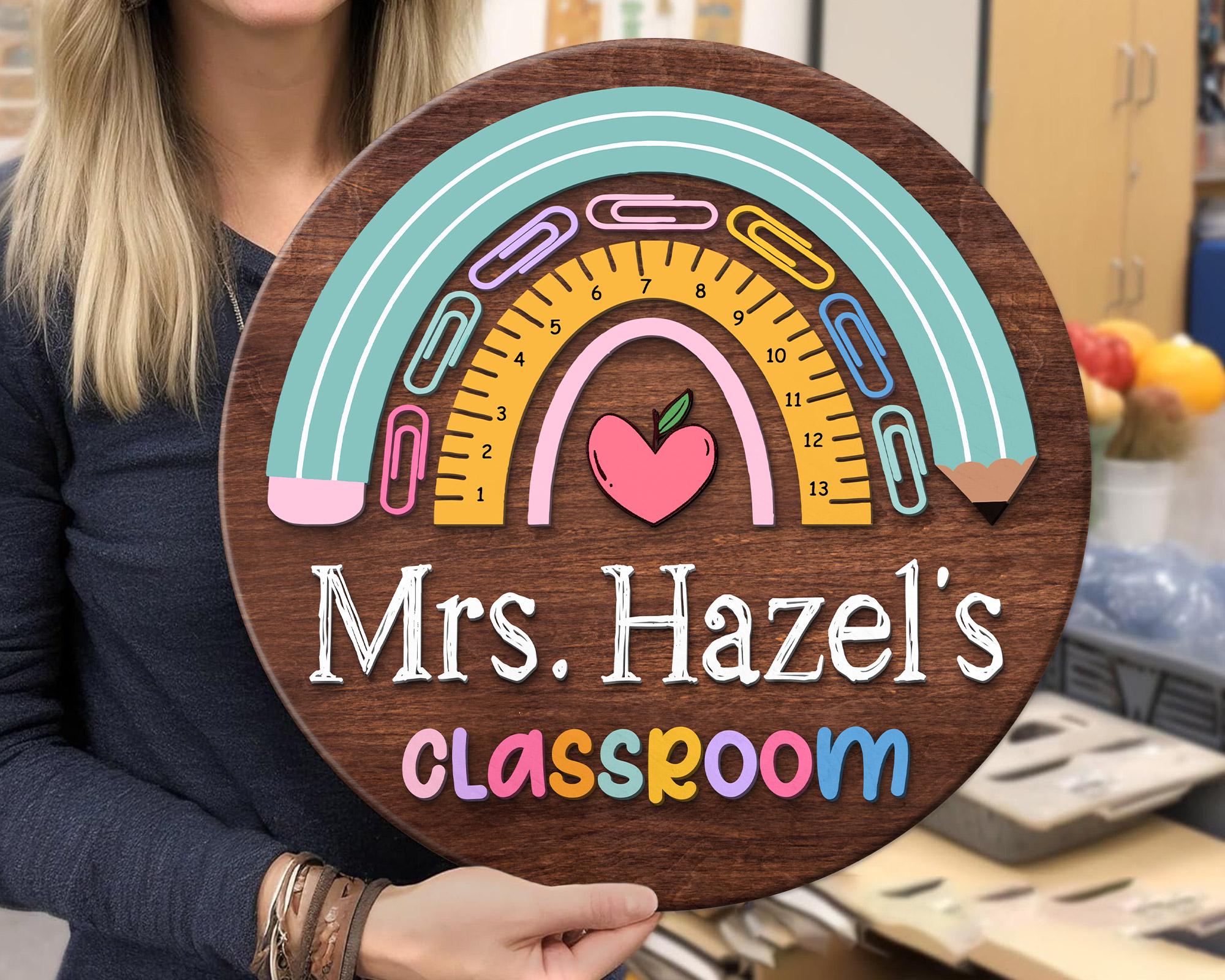Custom 3D Teacher Rainbow Door Hanger, Back to School Gifts, Teacher ...