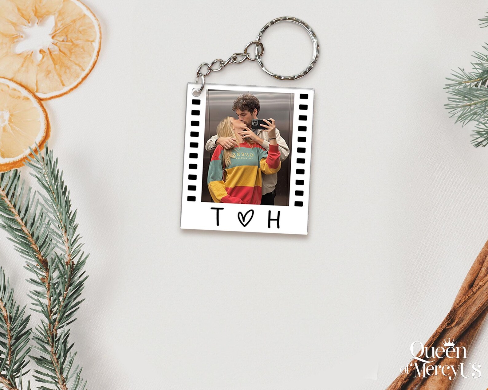 Custom Couple Photo Strip Keychain, Valentines Day Gift for Him Her ...