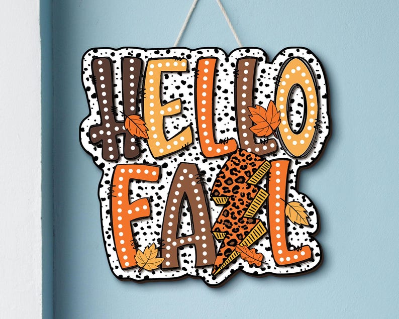 Hello Fall Door Hanger,fall Welcome Sign, Fall Home Decor, Outdoor Fall ...