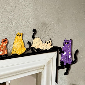 Halloween Door Corner Sign, Black Cat Door Corner, Halloween Home Decor ...