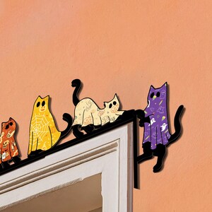 Halloween Door Corner Sign, Black Cat Door Corner, Halloween Home Decor ...