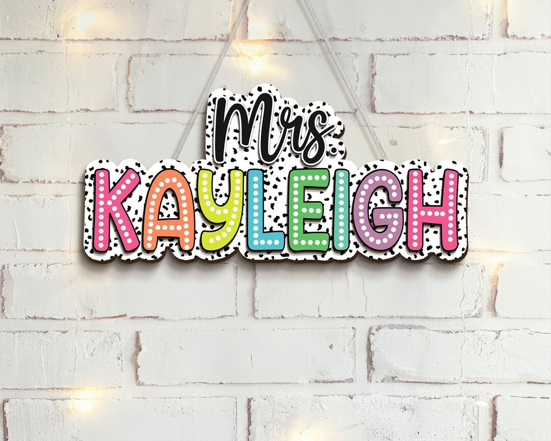 Personalized Teacher 3D Door Sign, Teacher Dalmation Name Sign, Back to ...