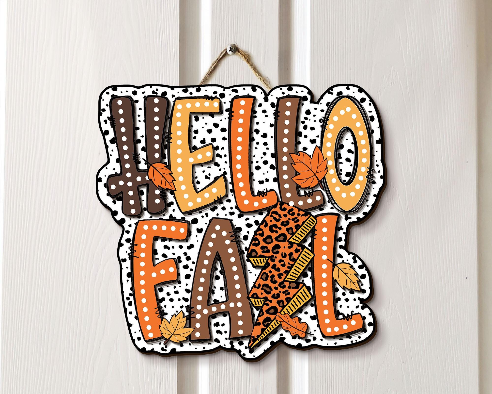 Hello Fall Door Hanger,fall Welcome Sign, Fall Home Decor, Outdoor Fall ...