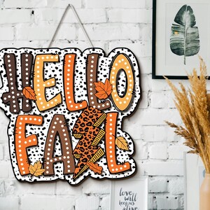 Hello Fall Door Hanger,fall Welcome Sign, Fall Home Decor, Outdoor Fall ...