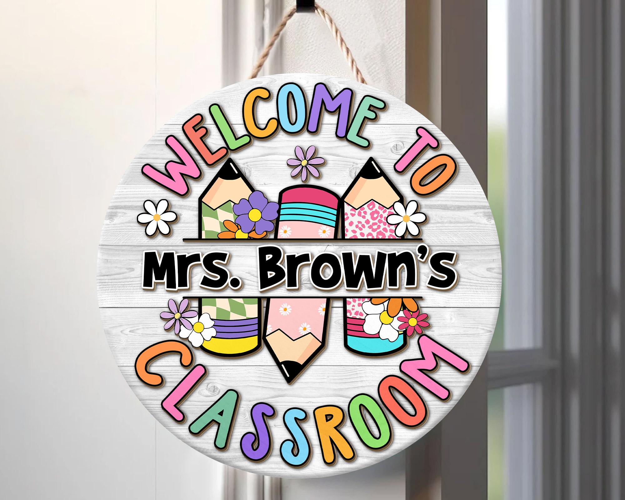 Personalized 3D Teacher Door Hanger, Pencil Teacher Door Sign, Back to ...