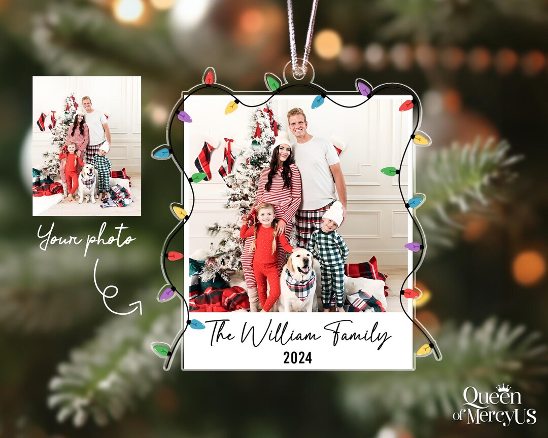 Personalized Family Picture Ornament, Family Photo Ornament 2024 ...