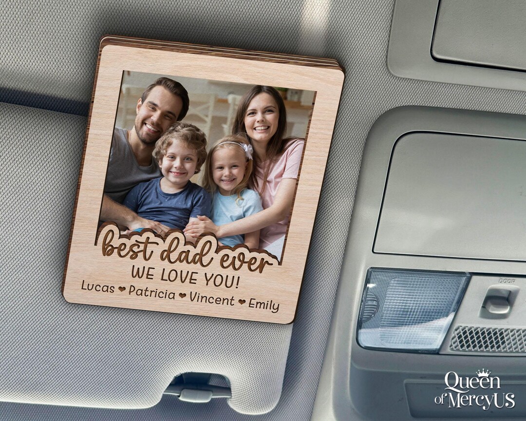 Custom Photo Car Visor Clip for Dad, Personalized Picture Frame Gifts ...