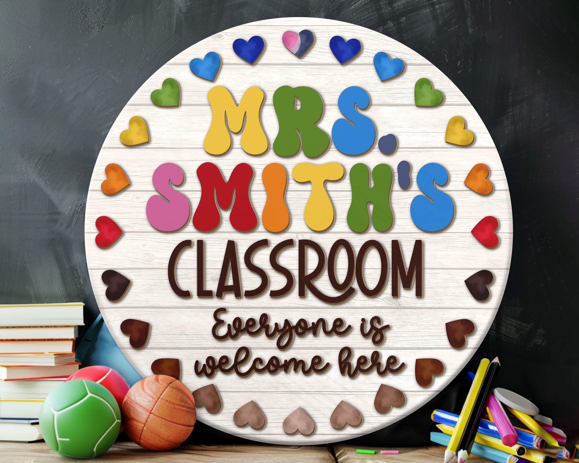 Personalized 3D Teacher Door Sign, Custom Teacher Name Sign, Classroom ...