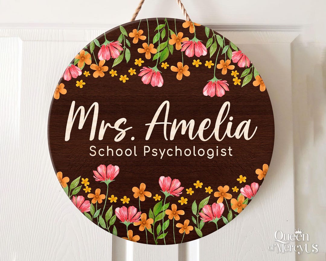 Personalized School Psychologist Door Sign, School Counselor Office ...