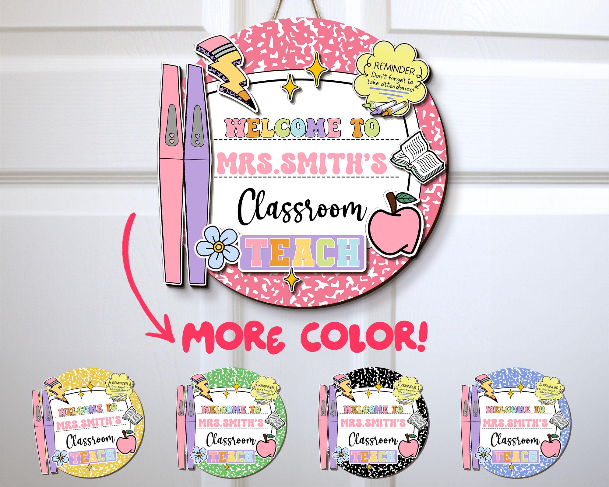 Personalized 3D Teacher Door Hanger, Back to School Gift, Custom Name ...