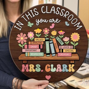 Custom Name Teacher Door Sign, Teacher 3D Door Hanger, Classroom ...