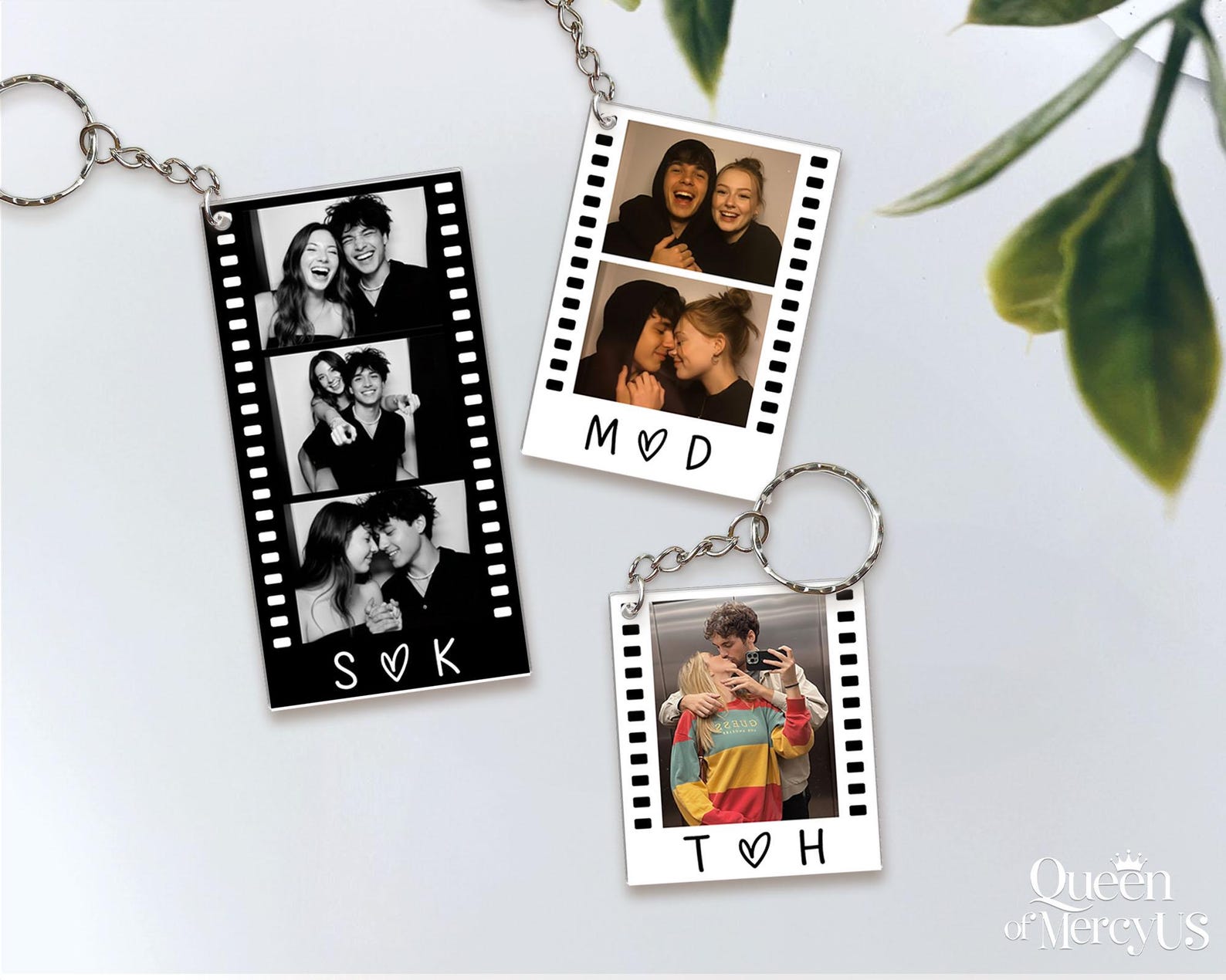 Custom Couple Photo Strip Keychain, Valentines Day Gift for Him Her ...
