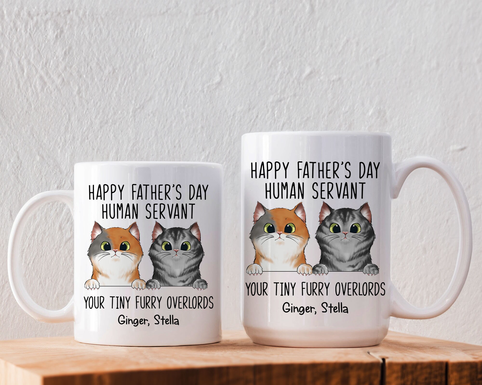 Personalized Cat Dad Gifts, Funny Cat Dad Mug, Happy Father's Day Human ...