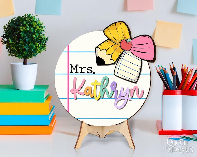 Teacher Door Sign, Personalized 3D Teacher Door Hanger, Classroom ...