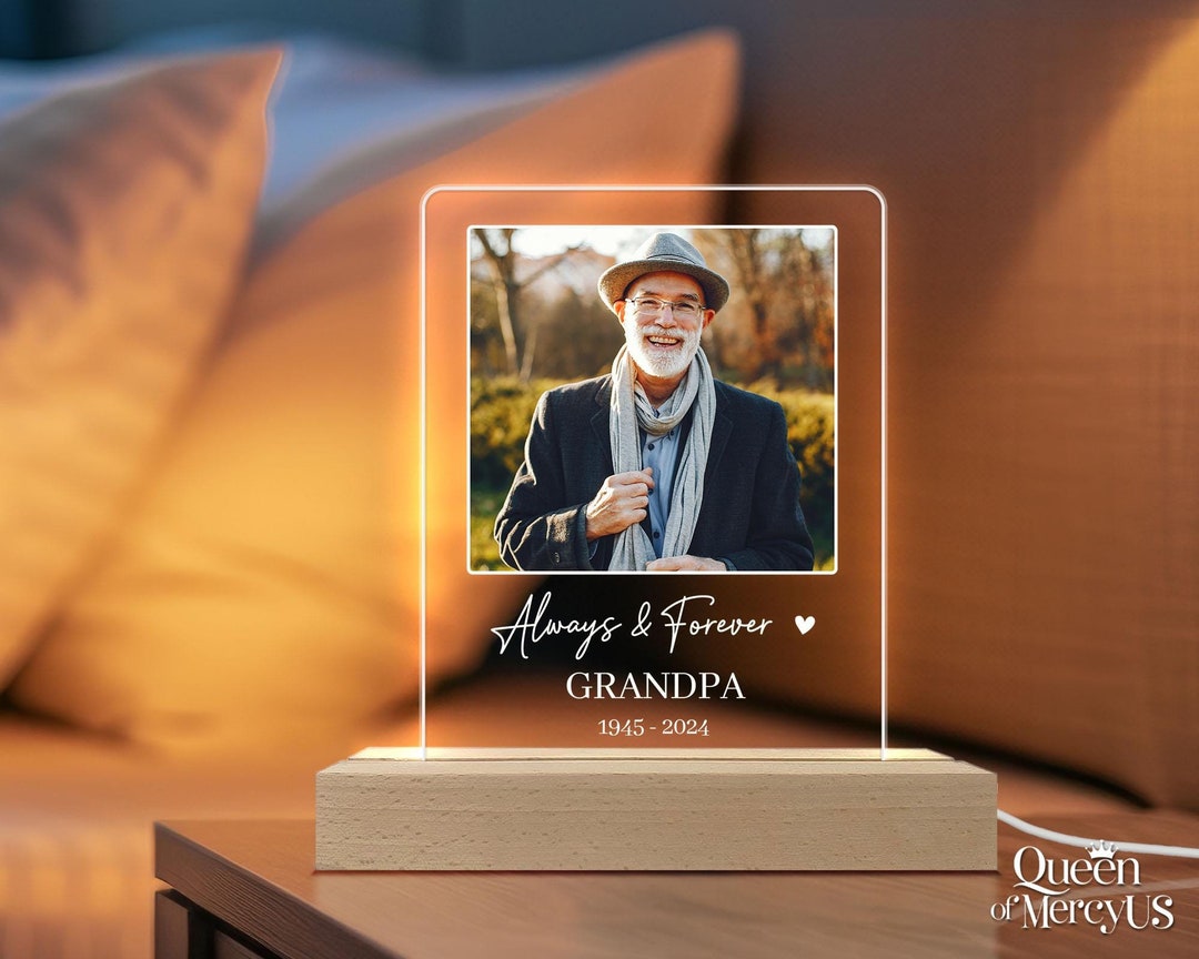 Custom Photo Memorial Night Light, in Loving Memory Led Light ...