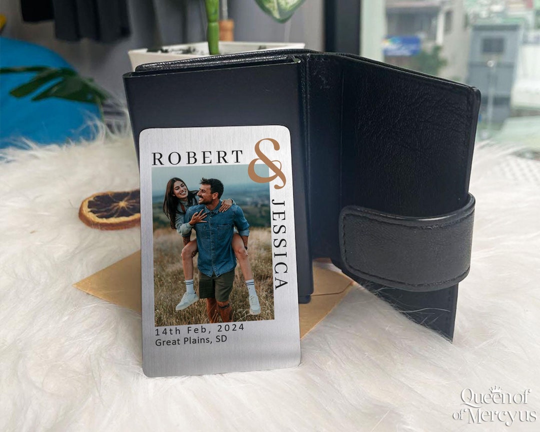 Custom Metal Wallet Card, Valentines Day Gift for Him, Boyfriend ...