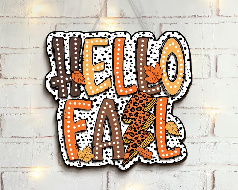 Hello Fall Door Hanger,fall Welcome Sign, Fall Home Decor, Outdoor Fall ...
