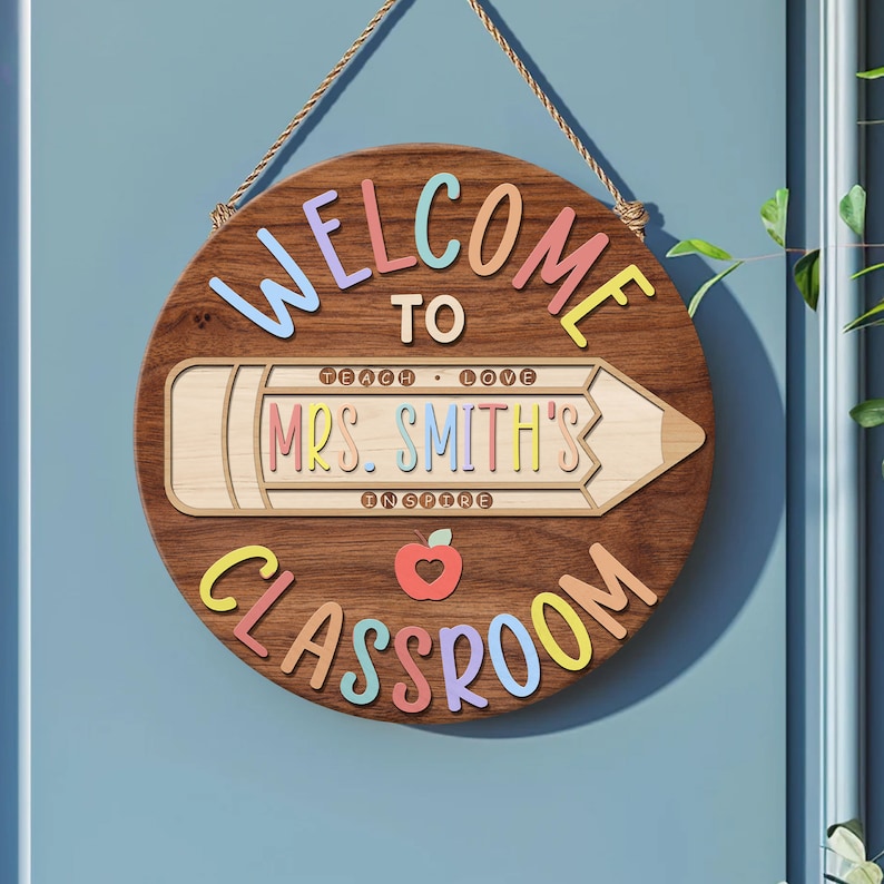 Personalized 3D Teacher Door Sign, Teacher Gifts, Teacher Name Sign ...
