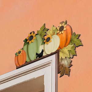 Fall Pumpkins Door Corner Decor, Fall Door Topper, Fall Home Decor ...