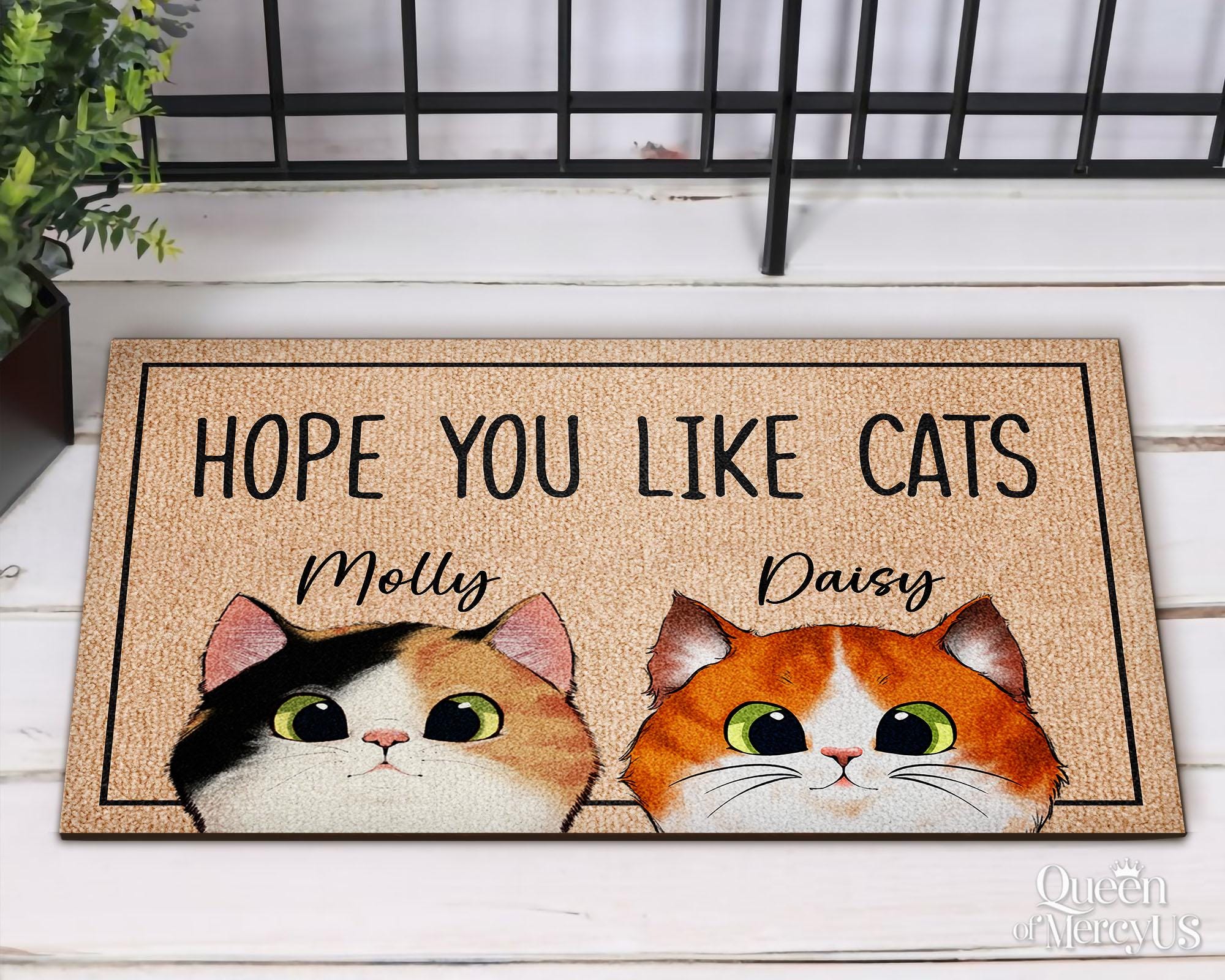 Personalized Cat Doormat, Hope You Like Cats Door Mat, Funny Cat ...