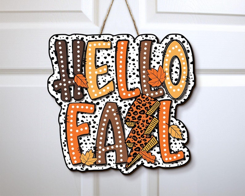 Hello Fall Door Hanger,fall Welcome Sign, Fall Home Decor, Outdoor Fall ...