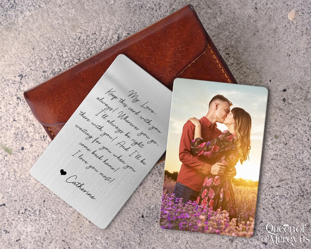 Custom Engraved Picture Metal Wallet Card, Valentine Gift for Boyfriend ...