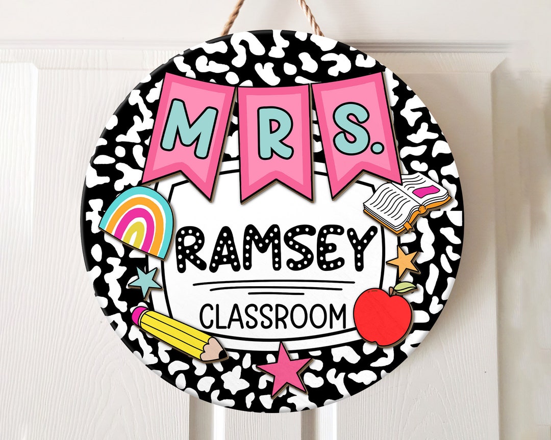 Personalized 3D Teacher Door Sign, Custom Teacher Door Sign, Teacher ...