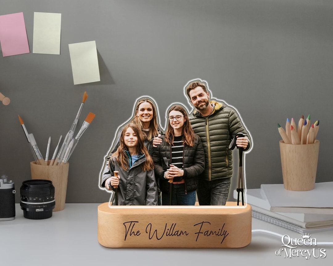Custom Family Photo LED Light, Personalized Family Photo Night Light ...