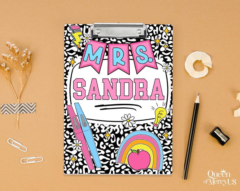 Custom Acrylic Clipboard for Teacher, Personalized Teacher Name ...