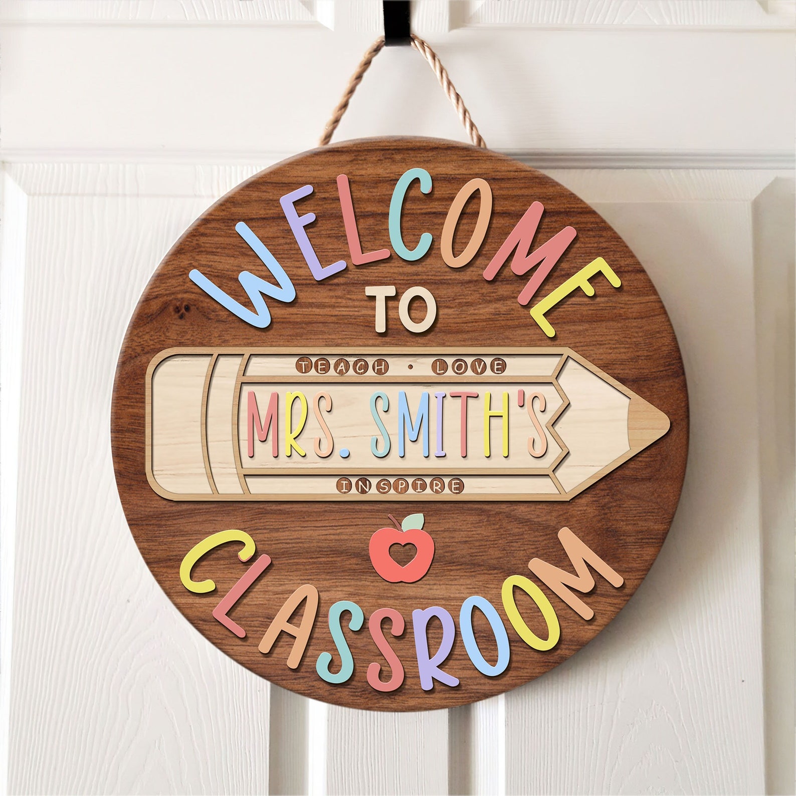 Personalized 3D Teacher Door Sign, Teacher Gifts, Teacher Name Sign ...