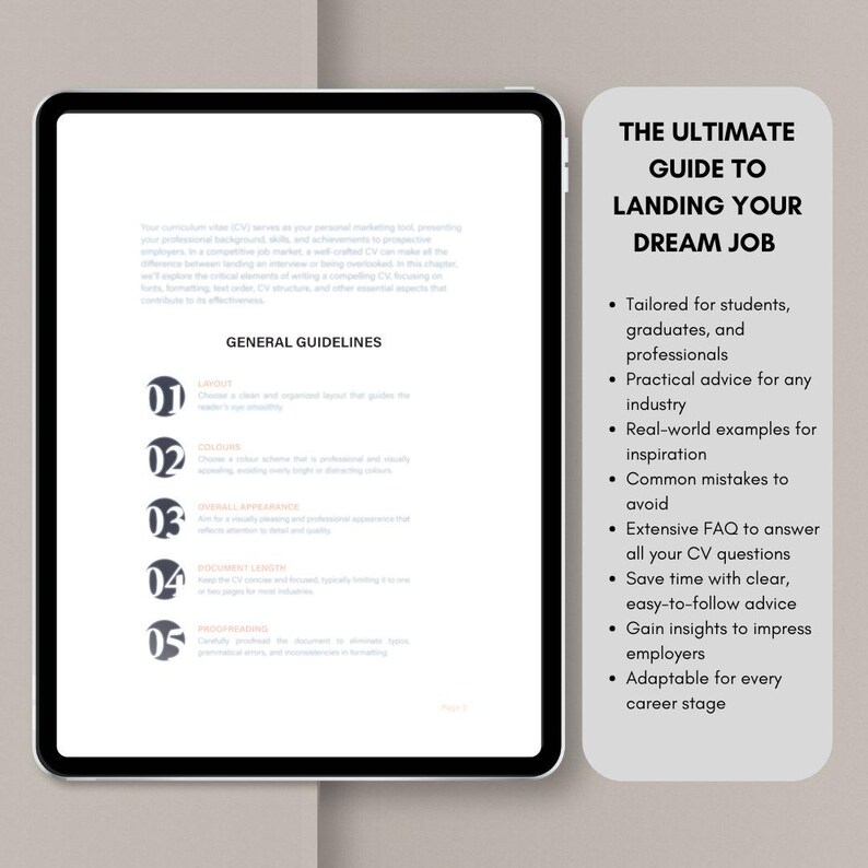 Comprehensive CV Writing Guide | Step-by-step Instructions - Etsy