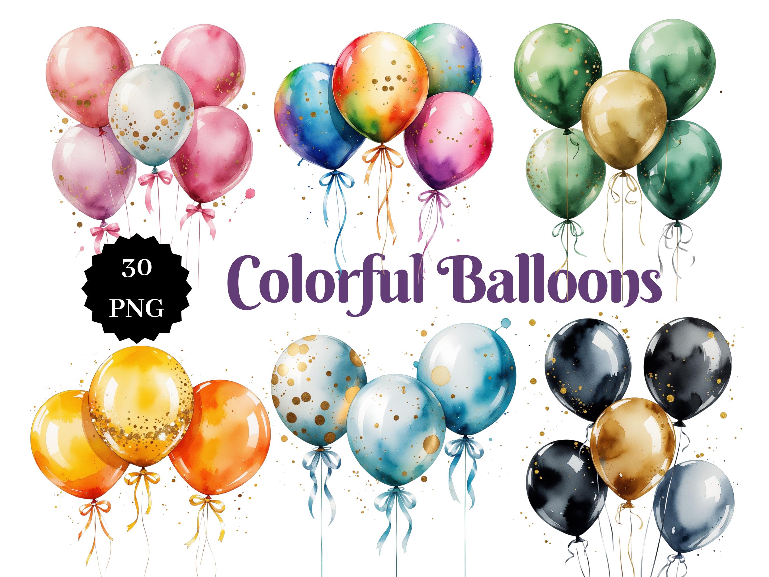 30 PNG Colorful Balloons Clipart | Transparent Background | Party ...