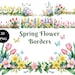 32 PNG Spring Flower Borders – Digital Download, Floral Clipart for ...