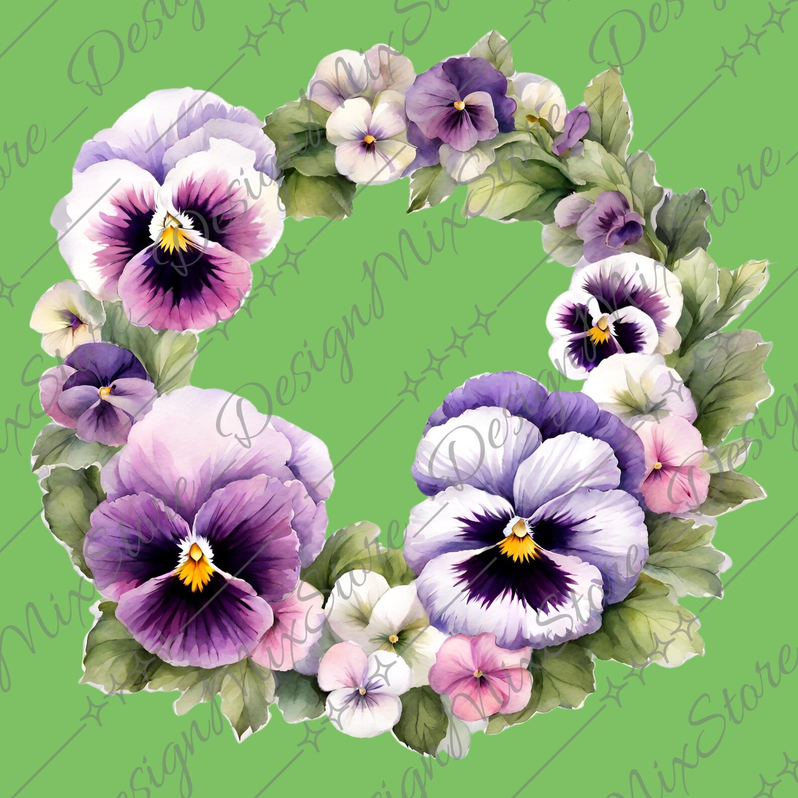 Pansies Digital Download | 16 PNG Clipart | Transparent Background ...