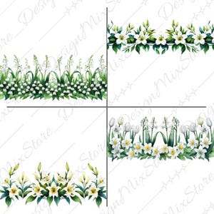 25 White Flower Borders PNG: Floral Clipart (digital Download) - Etsy