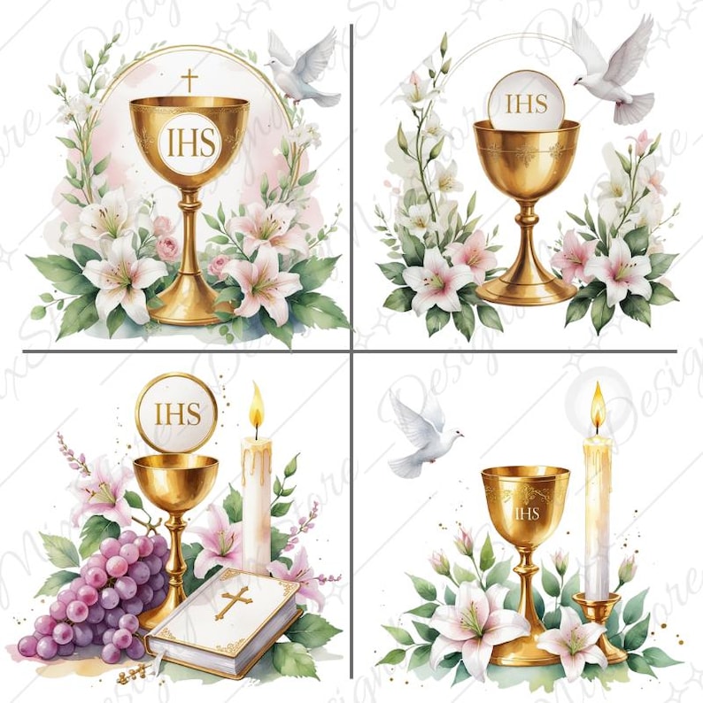 20 PNG Primera Comunión / Clipart de Santa Comunión / Gráficos ...