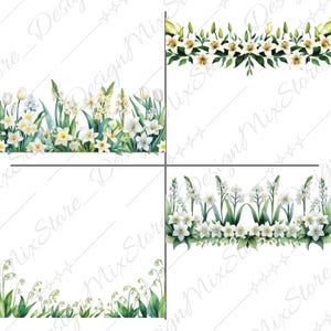 25 White Flower Borders PNG: Floral Clipart (digital Download) - Etsy