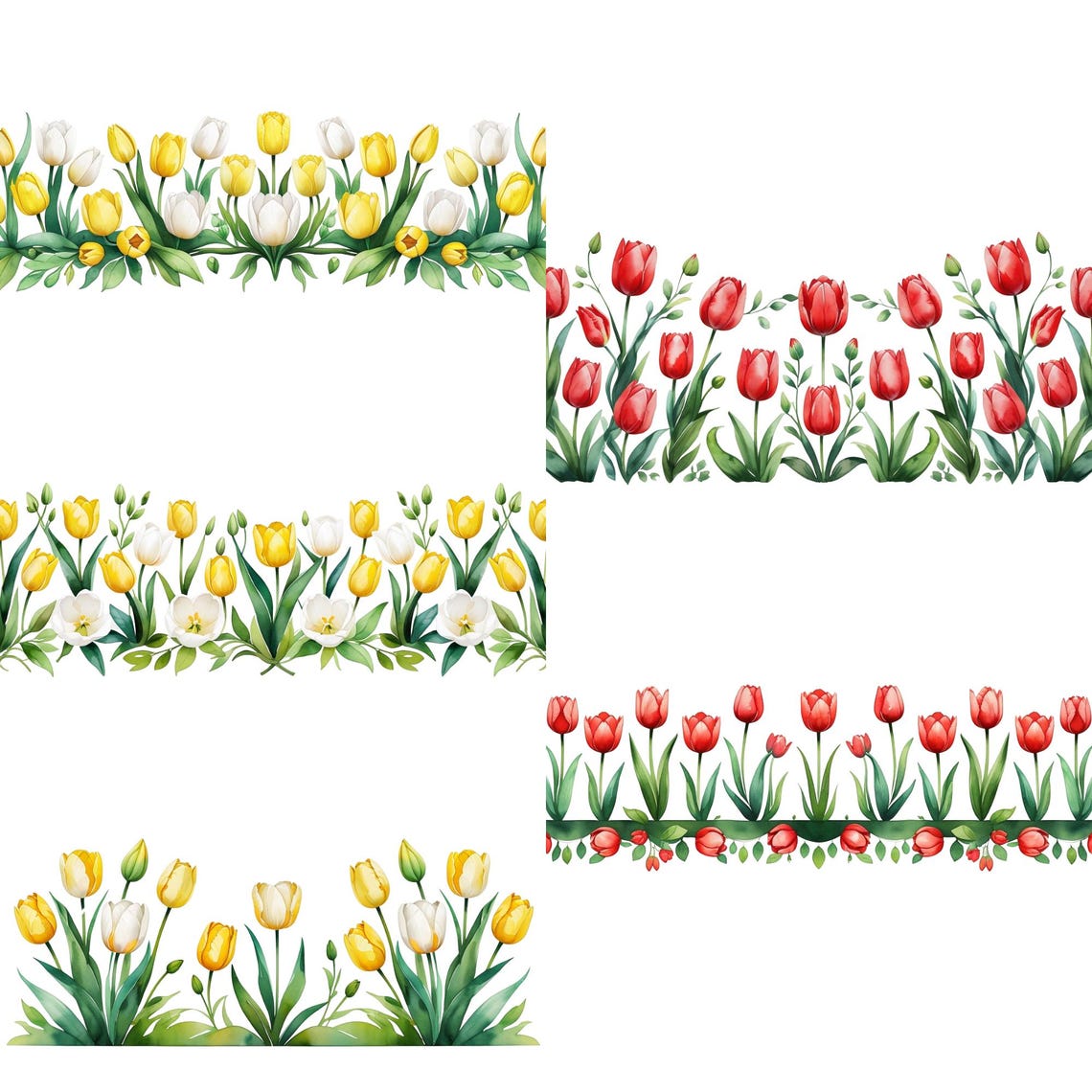 32 PNG Spring Flower Borders – Digital Download, Floral Clipart for ...