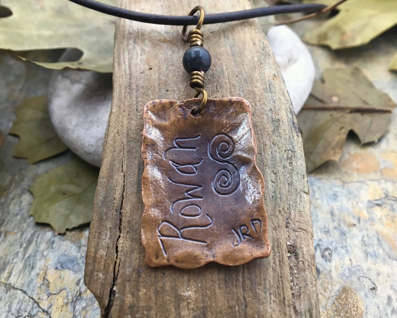 Rowan Tree Ogham Charm Copper Pendant Connemara Marble Hand | Etsy