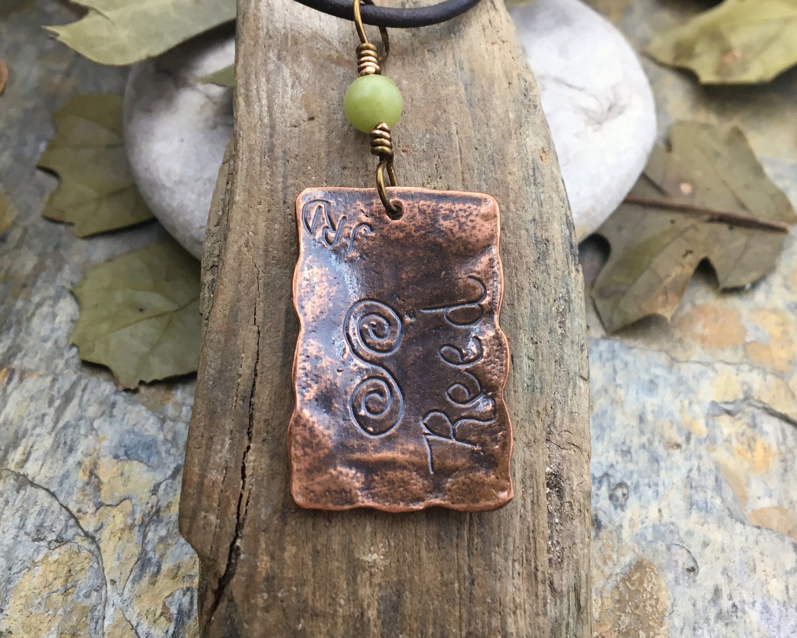 Reed Ogham Charm Copper Pendant Celtic Tree Astrology | Etsy