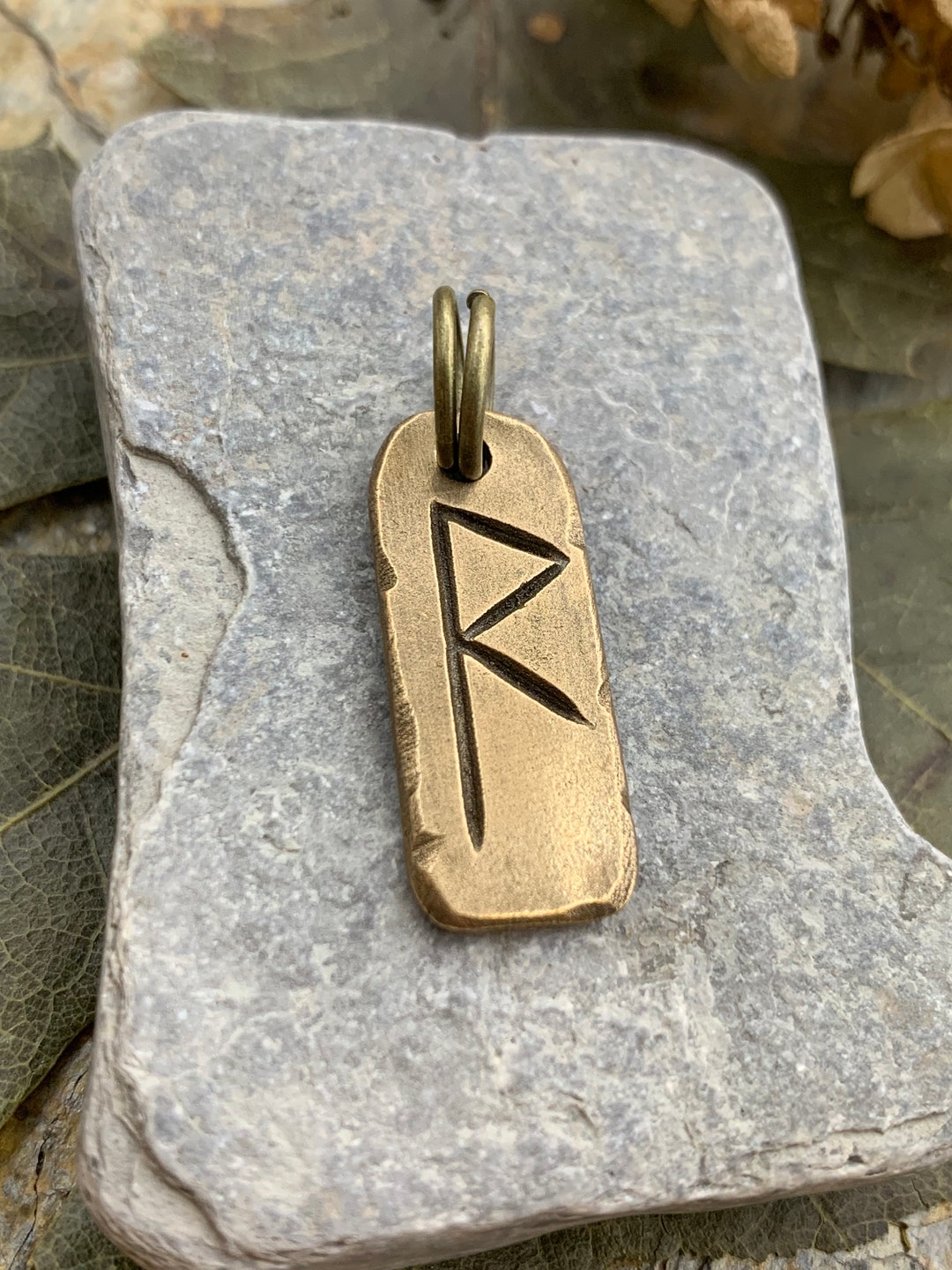 Raido Rune, Raidho Bronze Rune Charm, Viking Rune Jewelry, Men's Rune ...